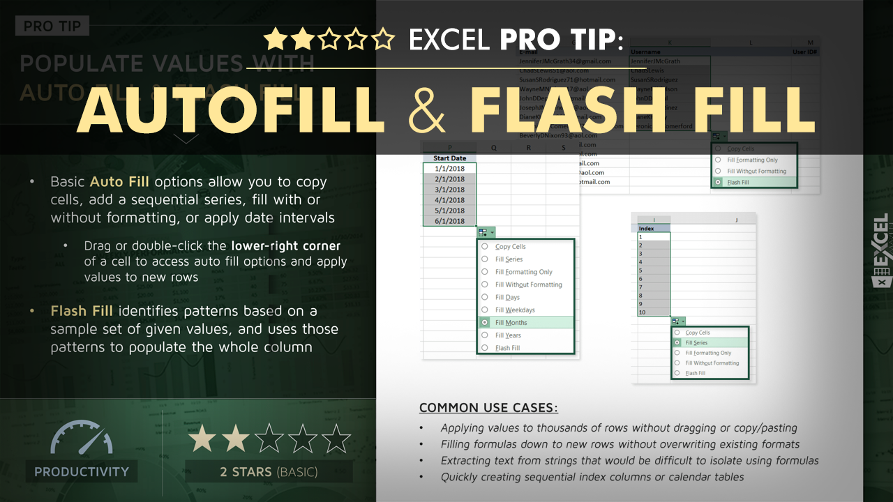 Auto Fill Flash Fill Excel Maven