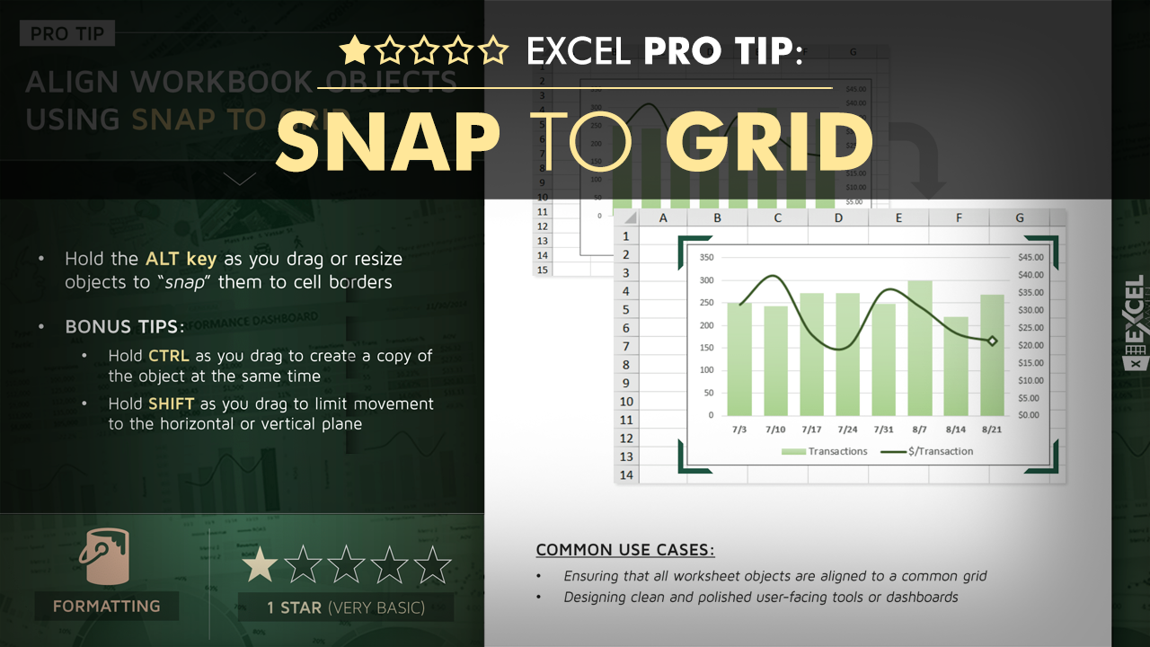 Snap To Grid Excel Maven